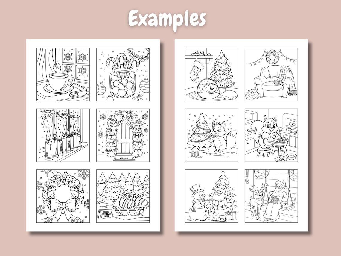 Bold and Easy Tiny Christmas Hygge Coloring Pages, 108 Mini Designs ...