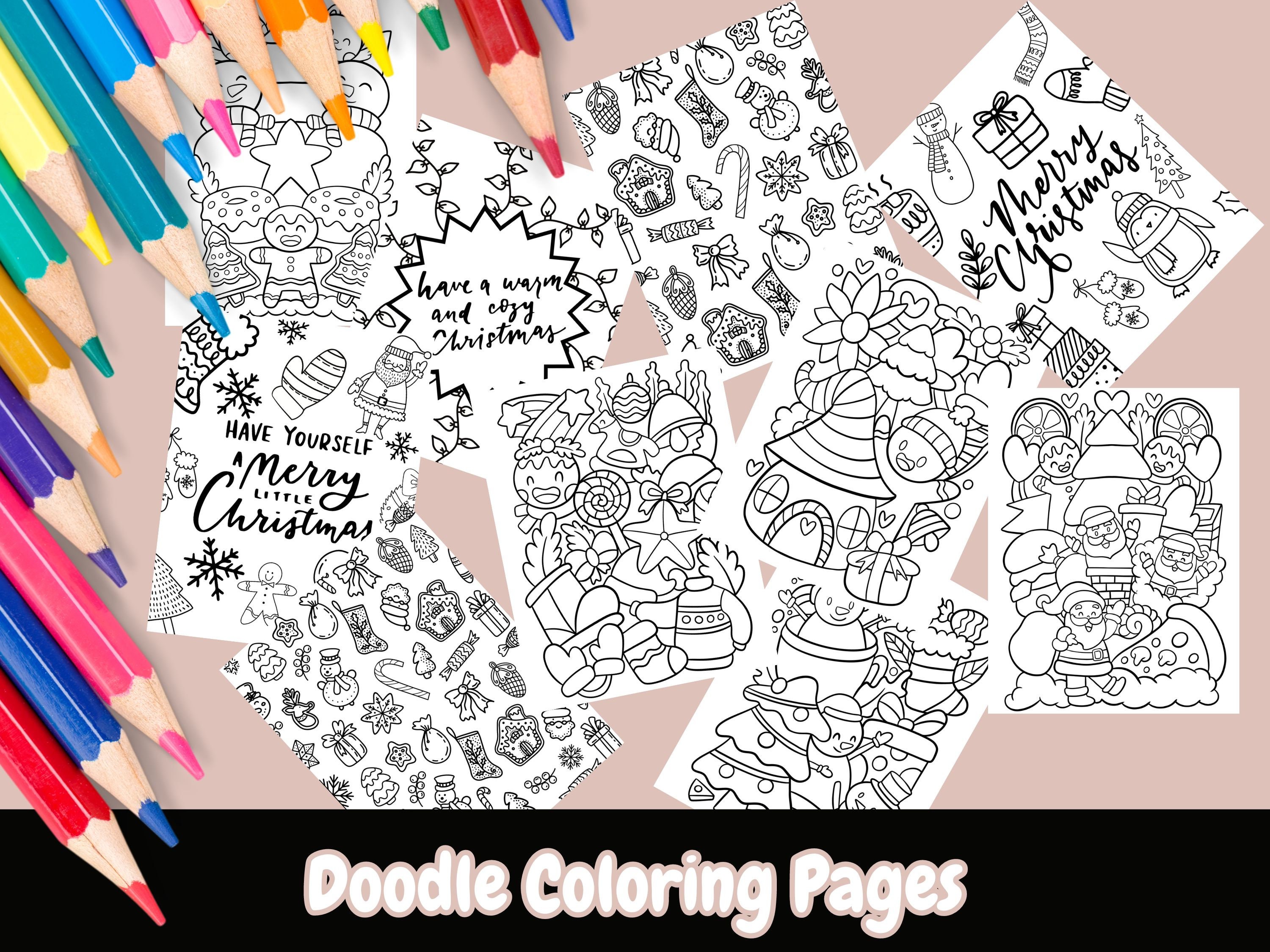 Doodle Coloring Pages Christmas Edition, Christmas Coloring Pages ...