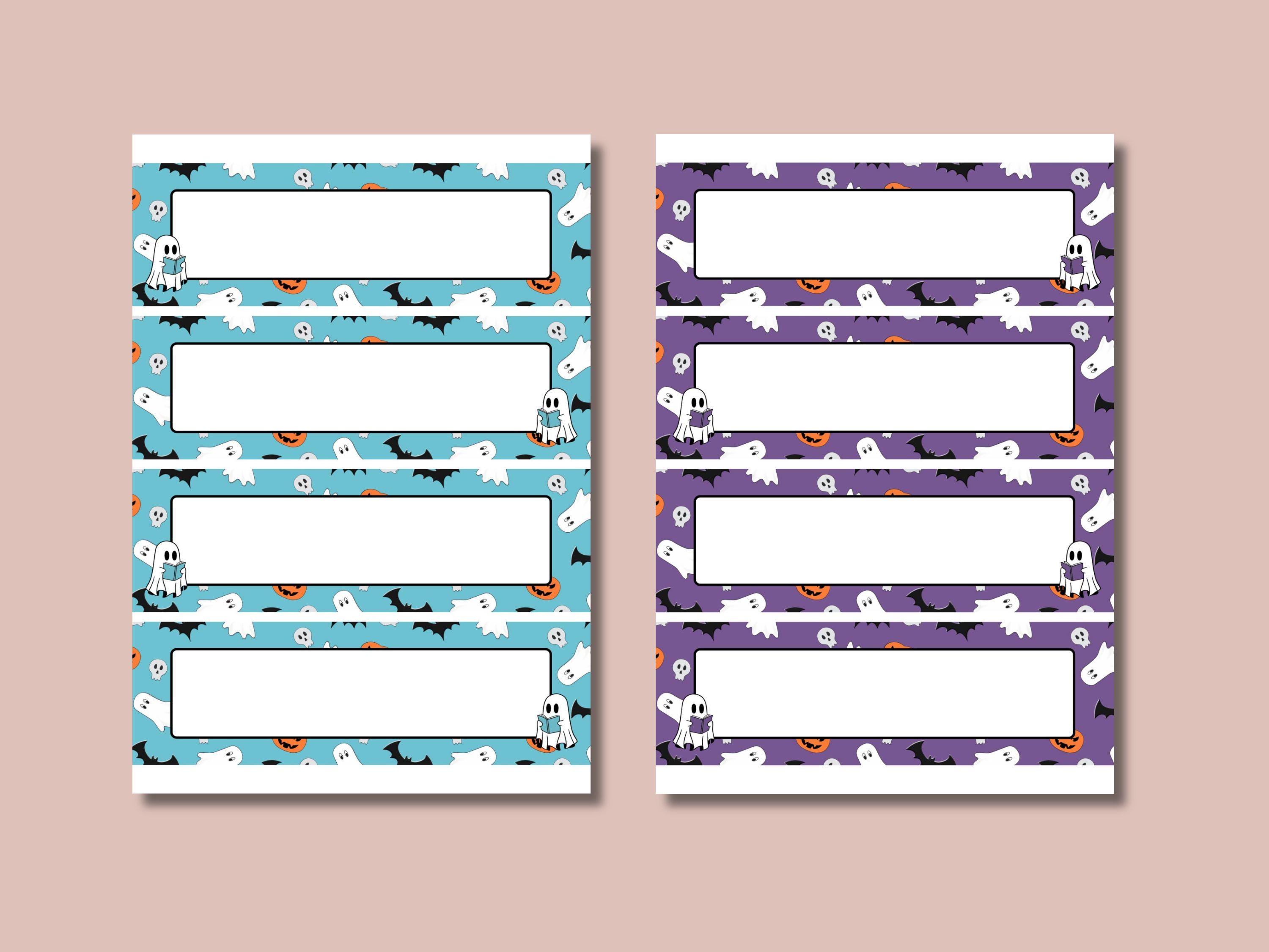 Halloween Name Tags, Desk Name Labels, Halloween DIY, Cute Ghost Bat ...