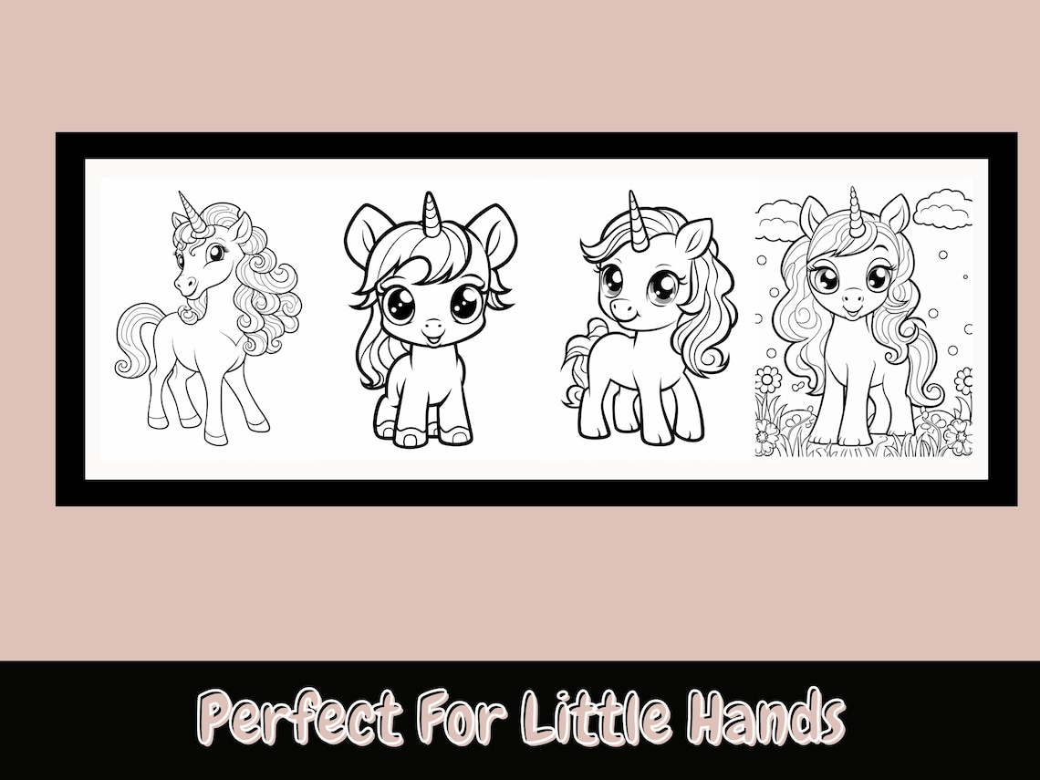 Cute Unicorn Coloring Book, Kids Coloring Book, Coloring Pages ...