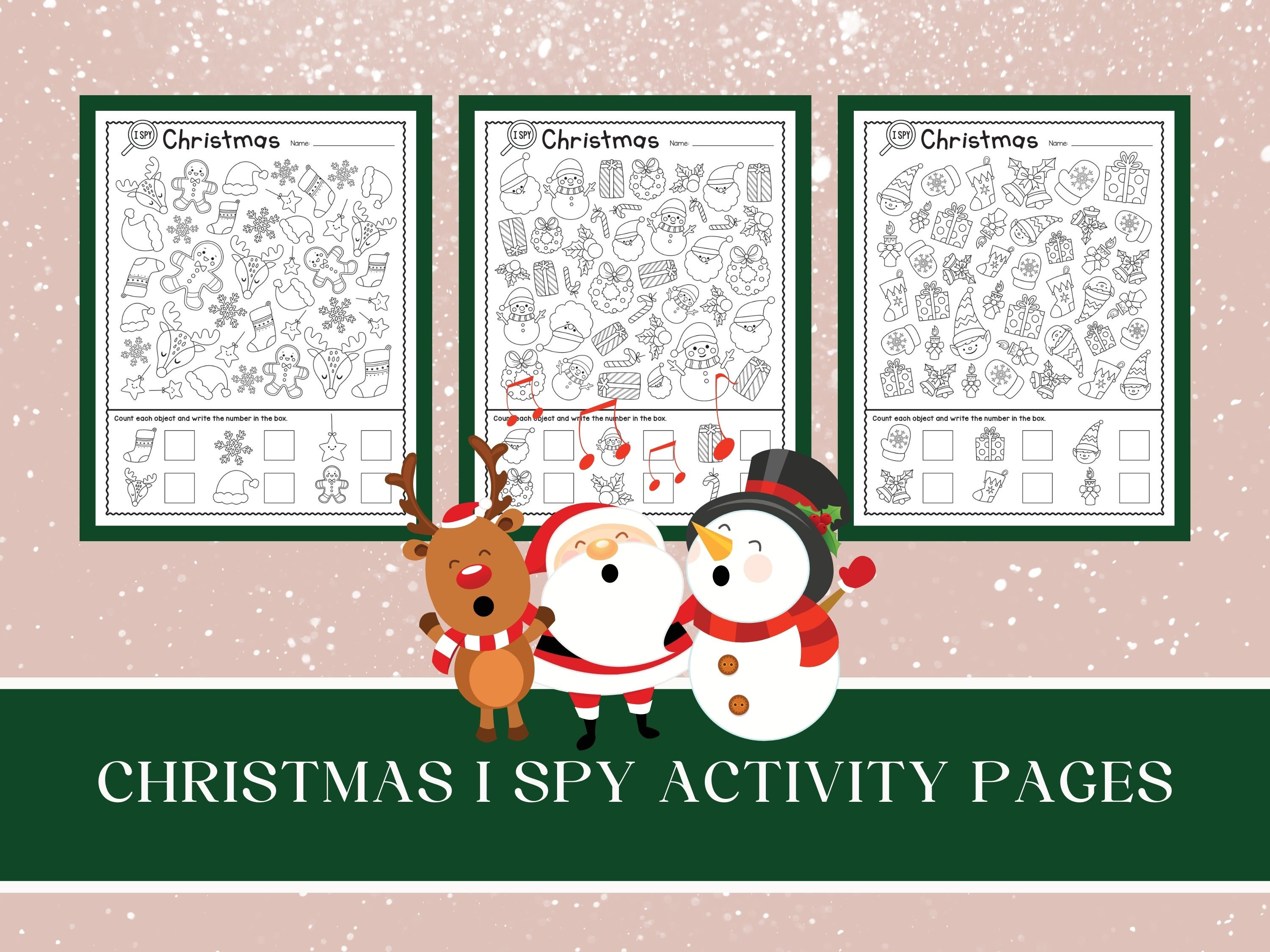 Christmas I Spy Activity for Kids, Kids Christmas Activity, Christmas ...