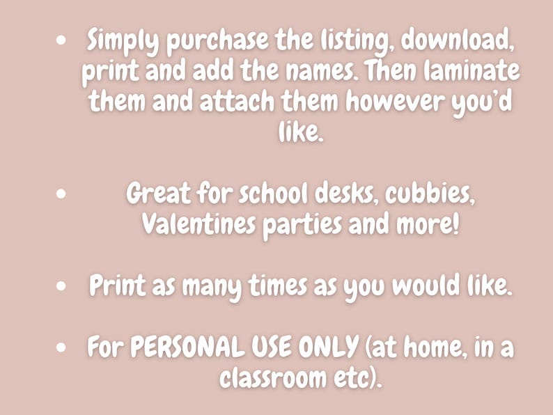 Valentines Name Tags, Desk Name Labels, Valentines DIY, Cute Hearts ...
