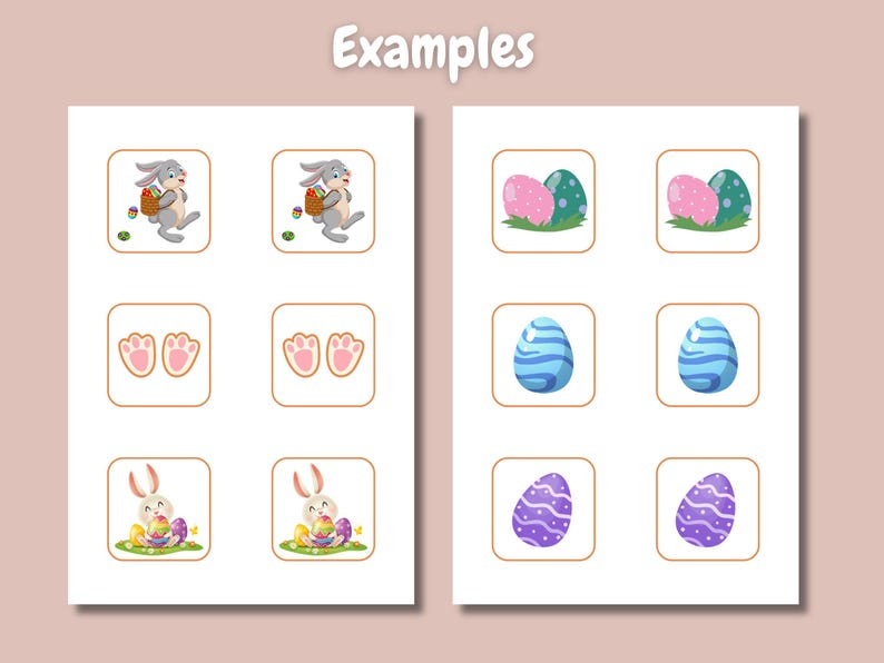 Kids Easter Memory Game, Printable Easter Matching Game, Printable ...