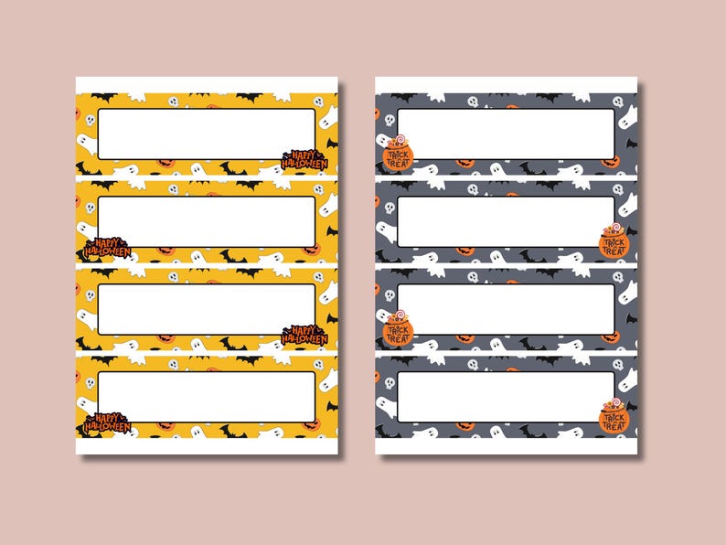 Halloween Name Tags, Desk Name Labels, Halloween DIY, Cute Ghost Bat ...