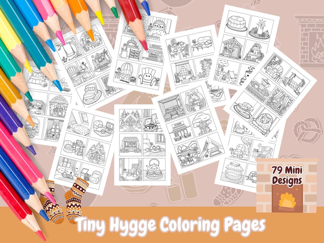 Bold and Easy Tiny Hygge Coloring Pages, 79 Mini Designs, Kids and ...