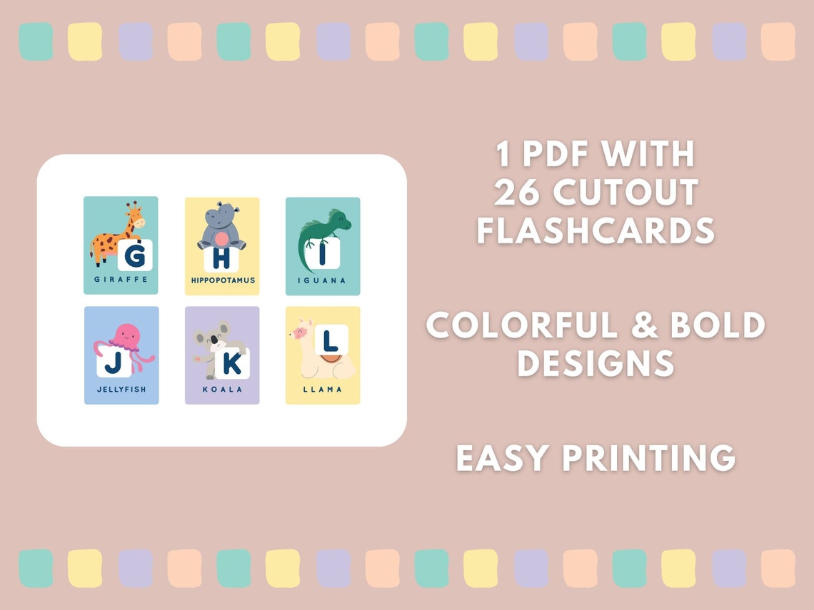 ABC Printable Flashcards, Alphabet Flashcards, Homeschool Teaching ...