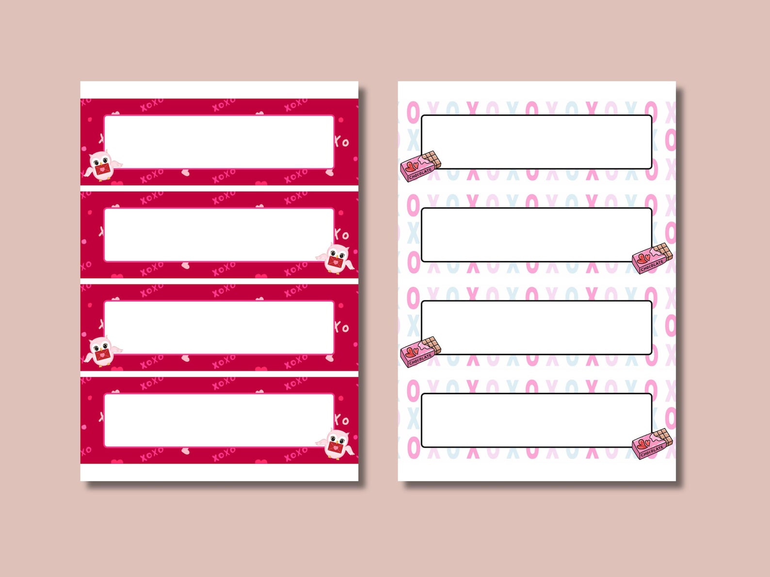 Valentines Name Tags, Desk Name Labels, Valentines DIY, Cute Hearts ...