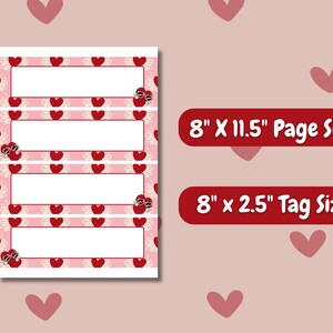 Valentines Name Tags, Desk Name Labels, Valentines DIY, Cute Hearts ...