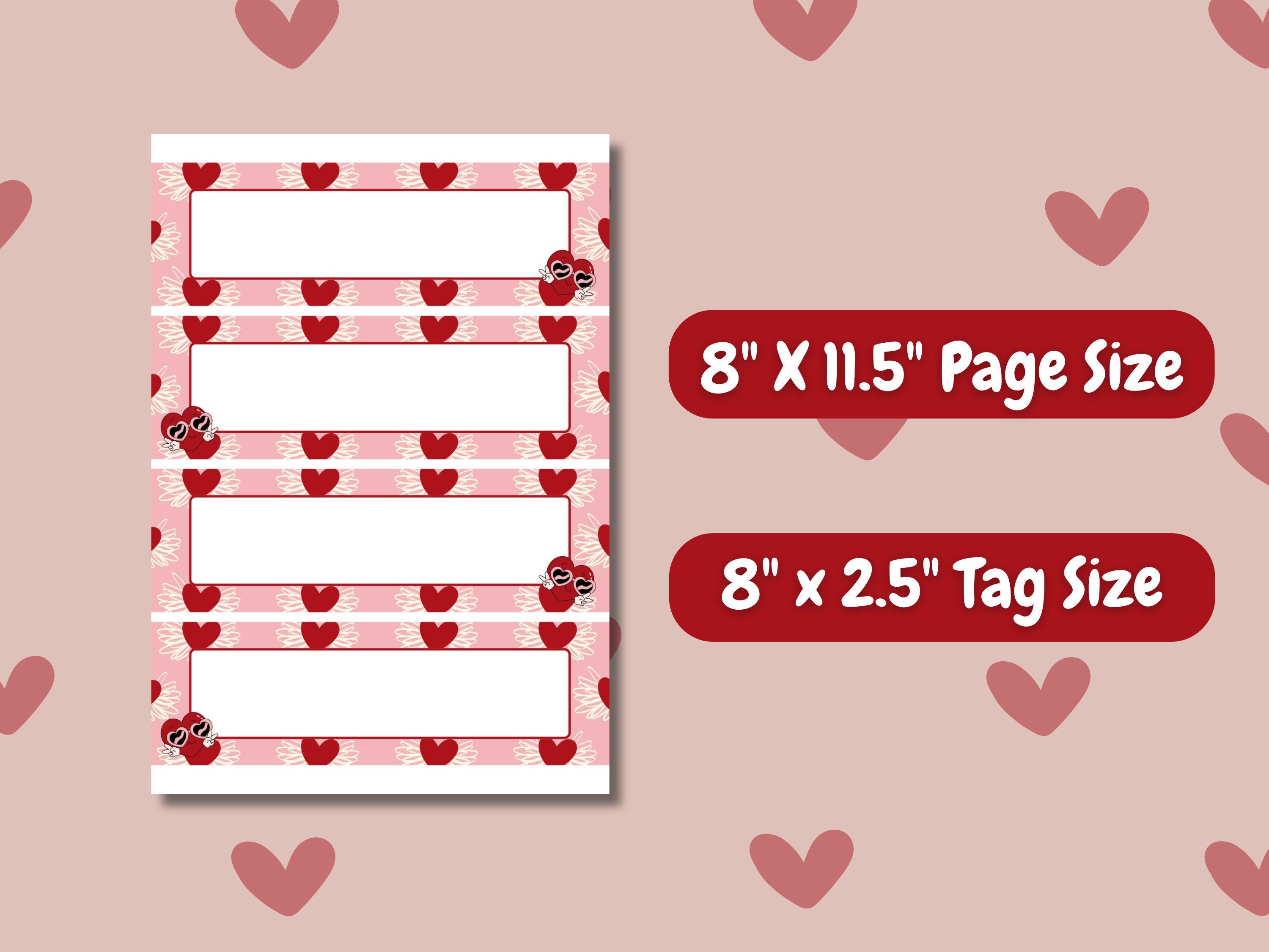 Valentines Name Tags, Desk Name Labels, Valentines DIY, Cute Hearts ...