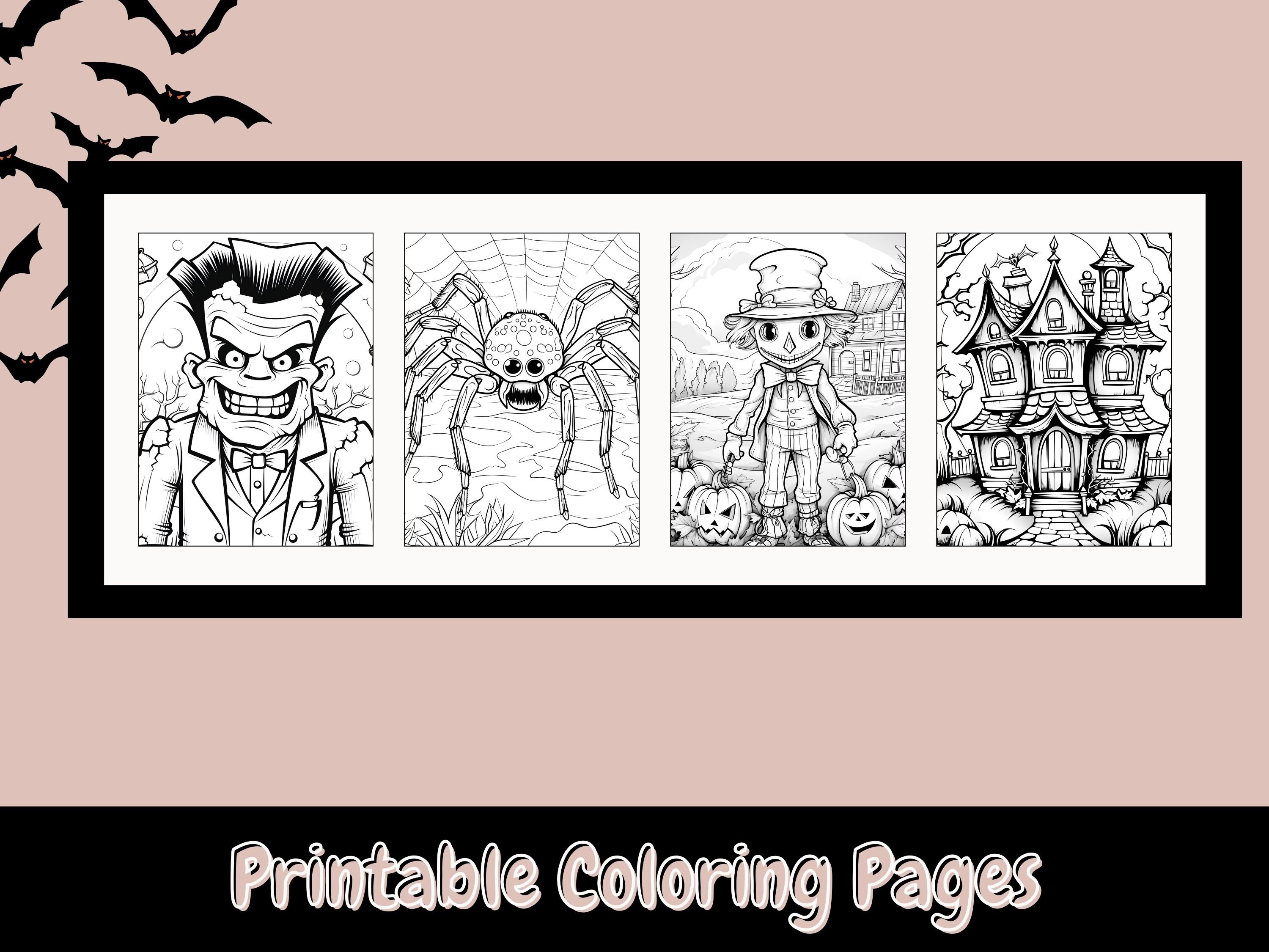 Spooky Coloring Book for Adults, Halloween Coloring Book, Coloring ...