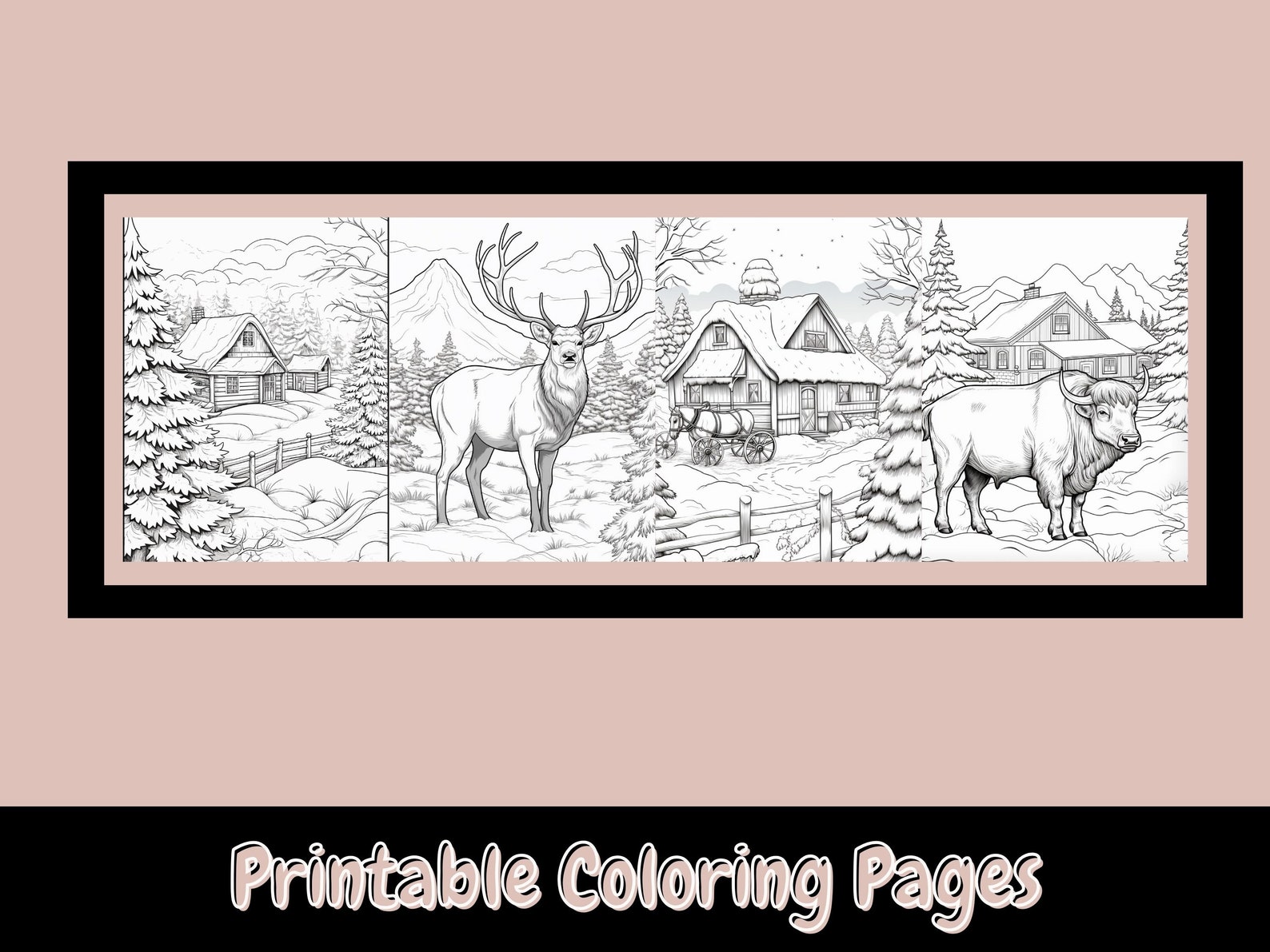 Winter Wonderland A Coloring Book for Adults, Christmas Coloring, Adult ...