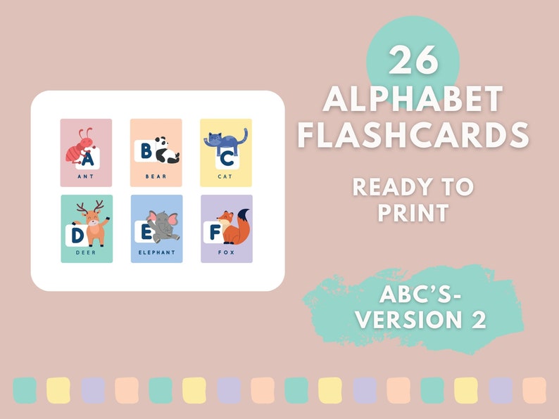 ABC Printable Flashcards, Alphabet Flashcards, Homeschool Teaching ...
