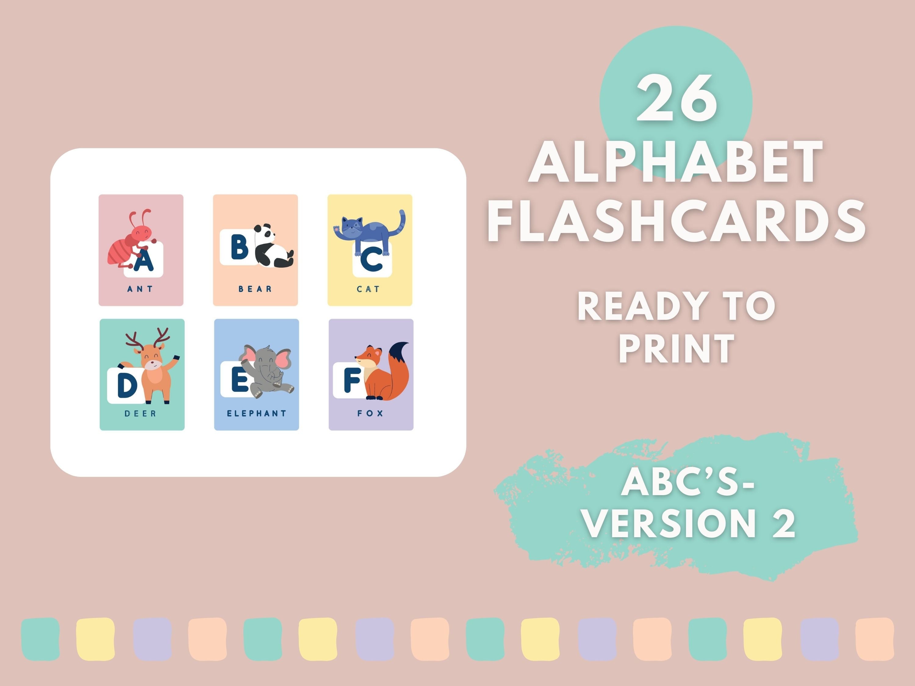 ABC Printable Flashcards, Alphabet Flashcards, Homeschool Teaching ...