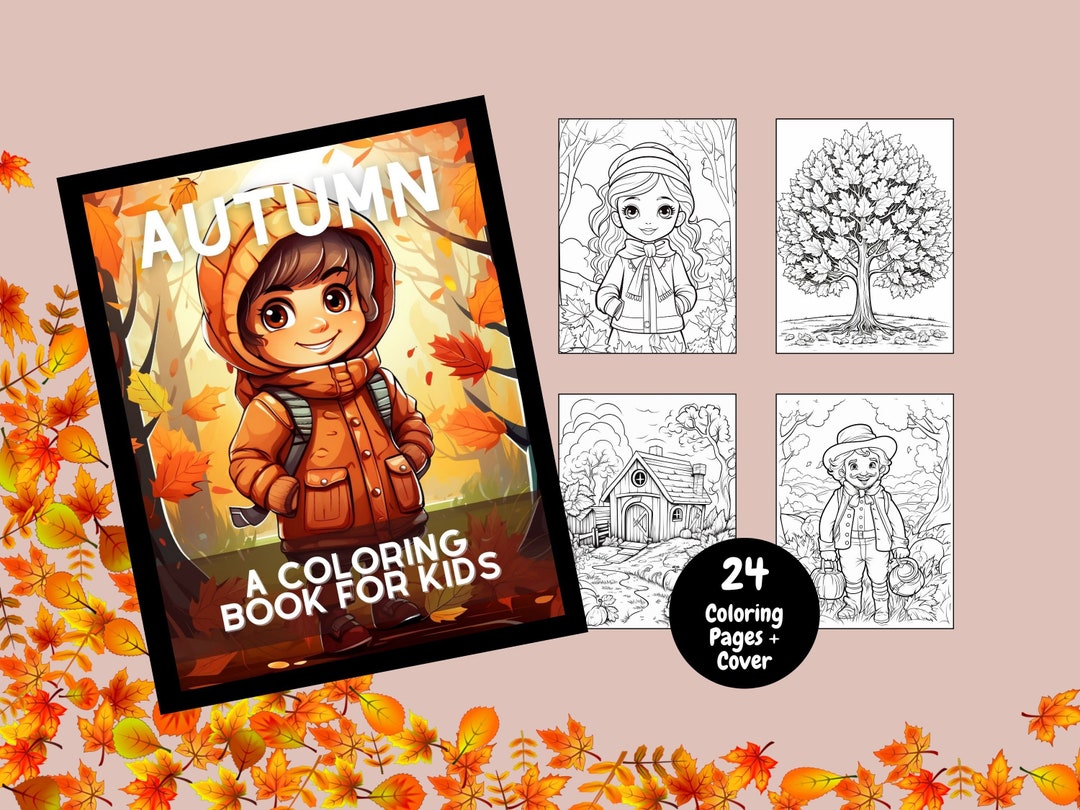Autumn Coloring Book for Kids, Kids Fall Coloring Book, Coloring Book ...