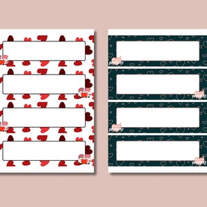 Valentines Name Tags, Desk Name Labels, Valentines DIY, Cute Hearts ...