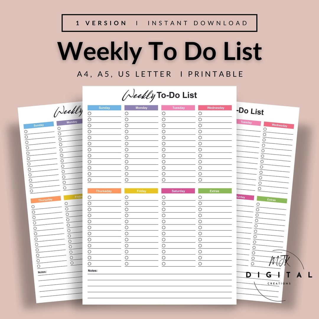 Simple Task List Template, Minimal to Do List Printable, Productivity ...