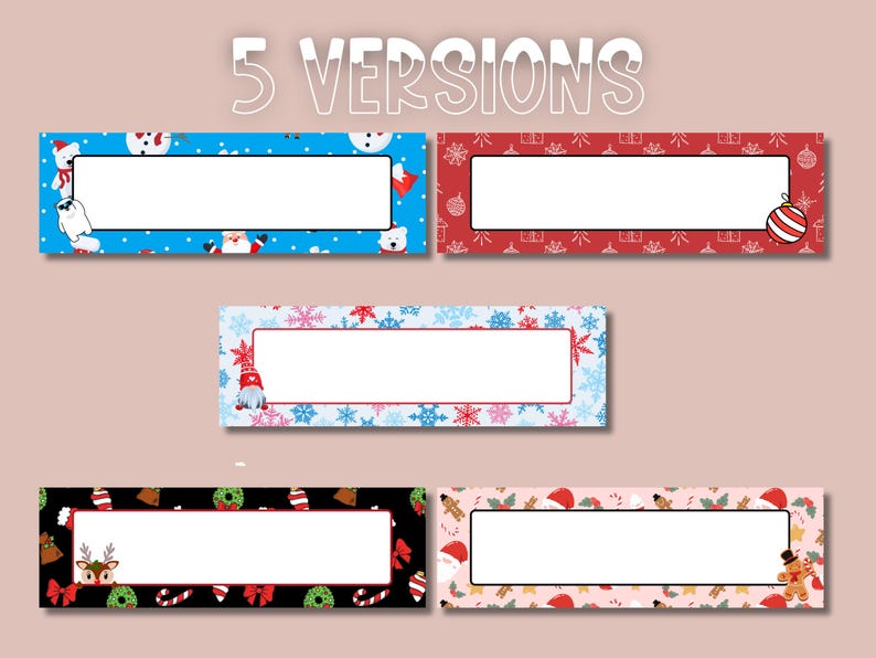 Christmas Name Tags, Desk Name Labels, Holiday DIY, Cute Santa Gnome ...