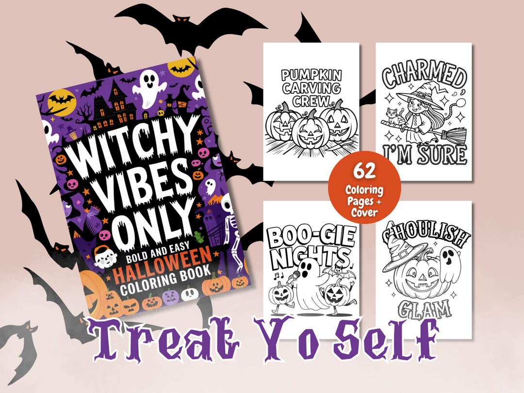 Bold and Easy Adult Halloween Coloring Book, Halloween Coloring ...