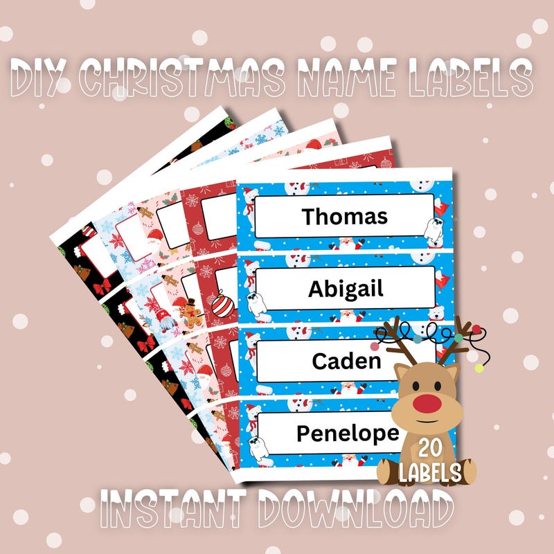 Christmas Name Tag - Etsy