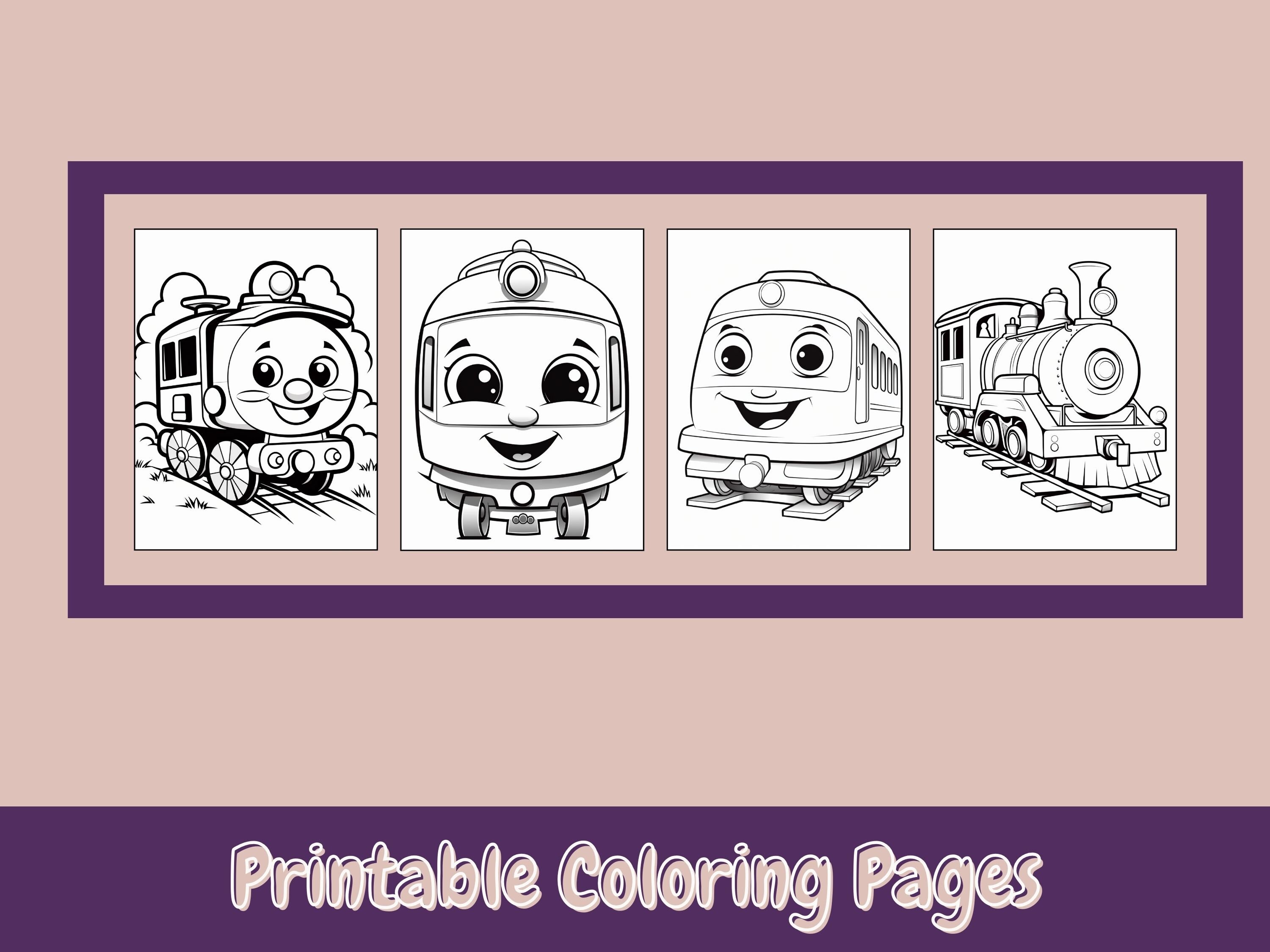 Cute Trains A Coloring Book for Kids, Printable Coloring Pages ...