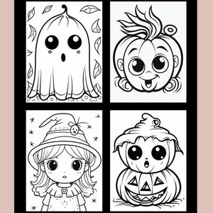 75 Creepy Cute Halloween Coloring Book, Halloween Activity, Coloring ...