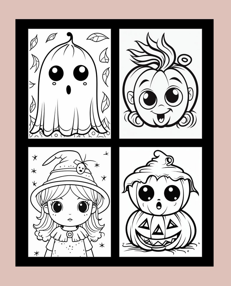75 Creepy Cute Halloween Coloring Book, Halloween Activity, Coloring ...