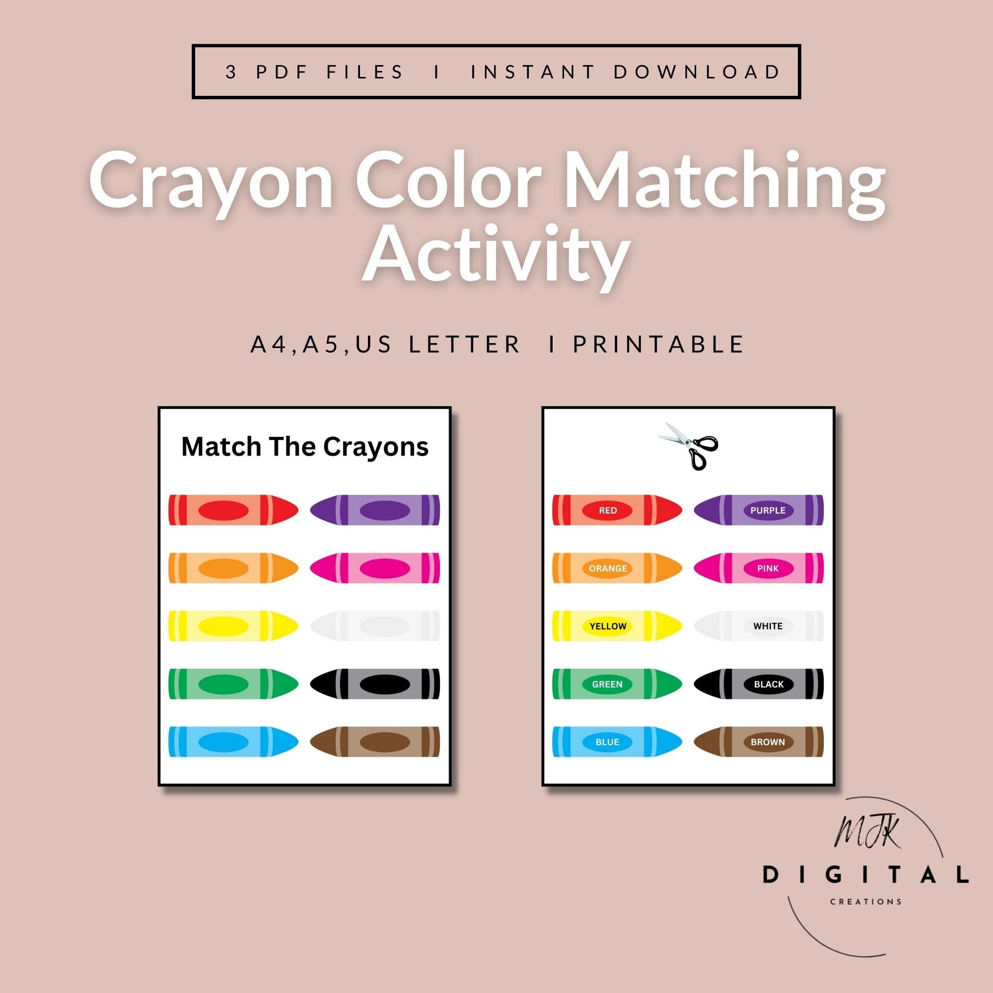 Color Matching Game, Preschool Activity, Homeschool Worksheet, Busy ...