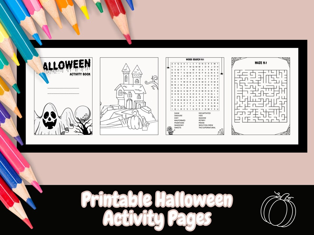 Halloween Activity Book, Halloween, Halloween Coloring Pages, Mazes ...