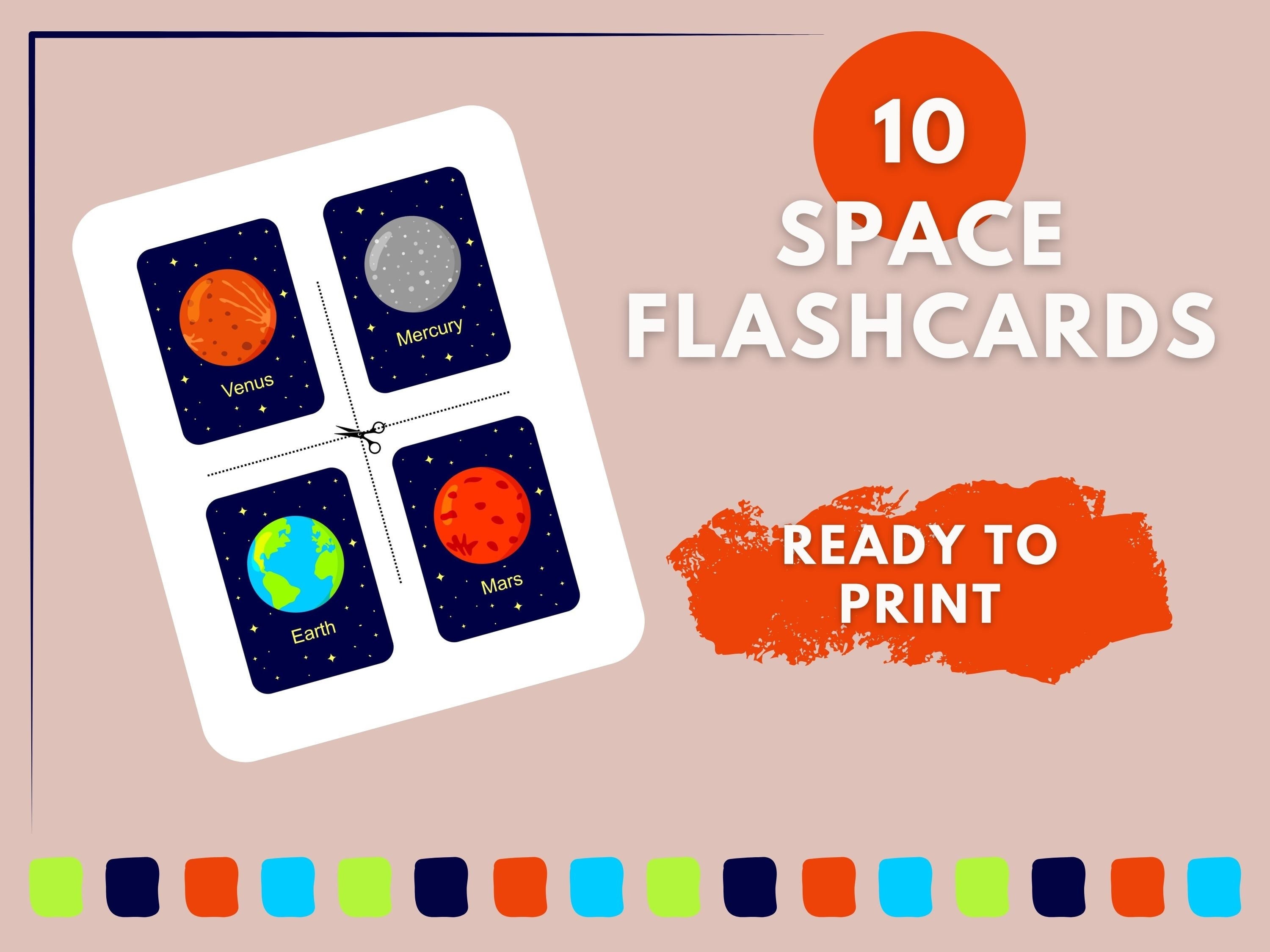 Space Flashcards for Preschool, Printable Flashcards, Space Teaching ...