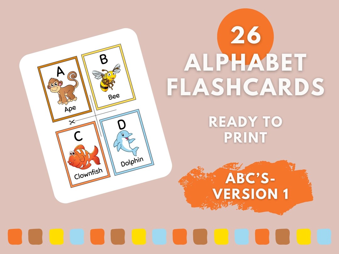 ABC Printable Flashcards, Alphabet Flashcards, Homeschool Teaching ...