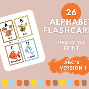 ABC Printable Flashcards, Alphabet Flashcards, Homeschool Teaching ...