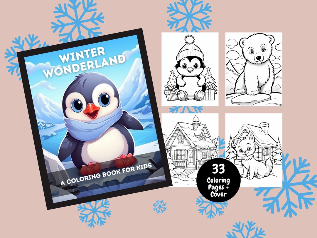 Winter Wonderland A Coloring Book for Kids, Kids Coloring Pages ...