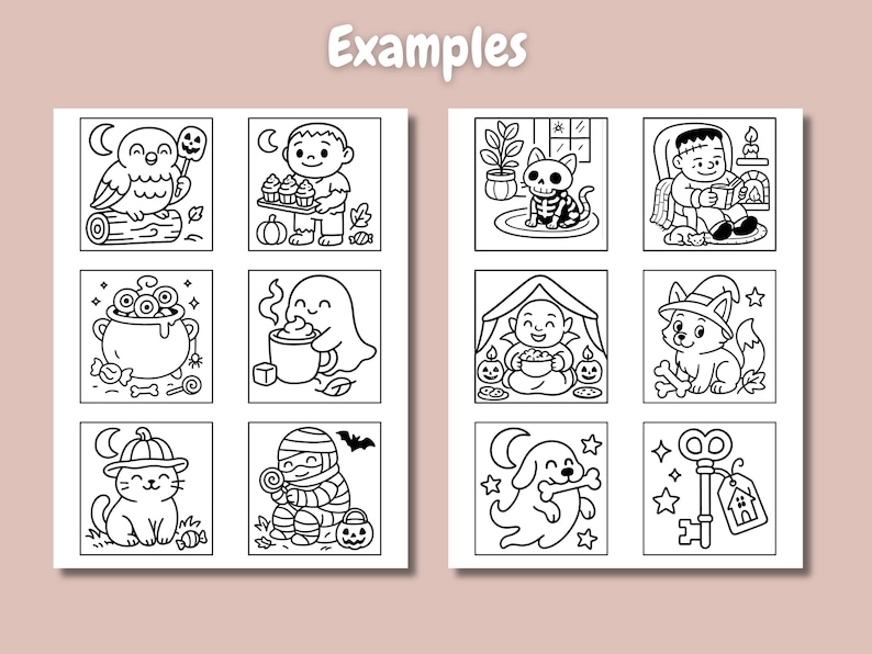 Bold and Easy Tiny Spooky Hygge Coloring Pages, 96 Mini Designs, Kids ...