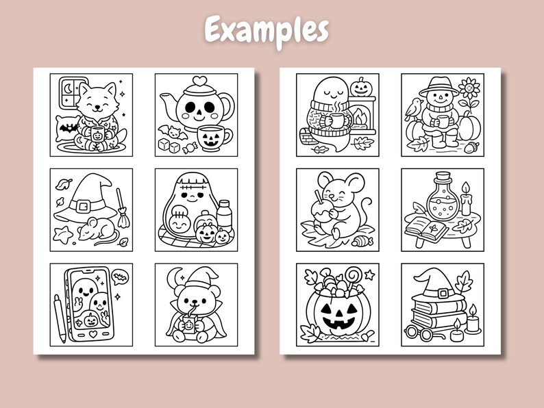 Bold and Easy Tiny Spooky Cute Coloring Pages, 117 Mini Designs, Kids ...