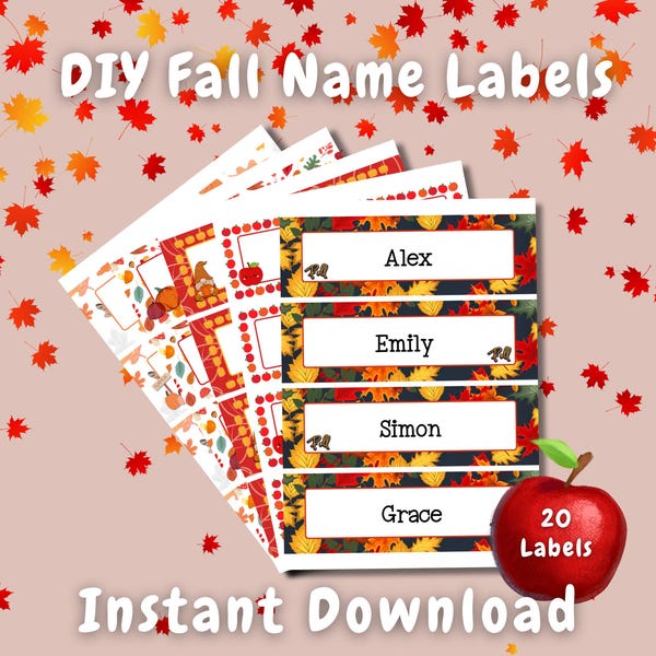 Fall Themed Name Tags - Etsy