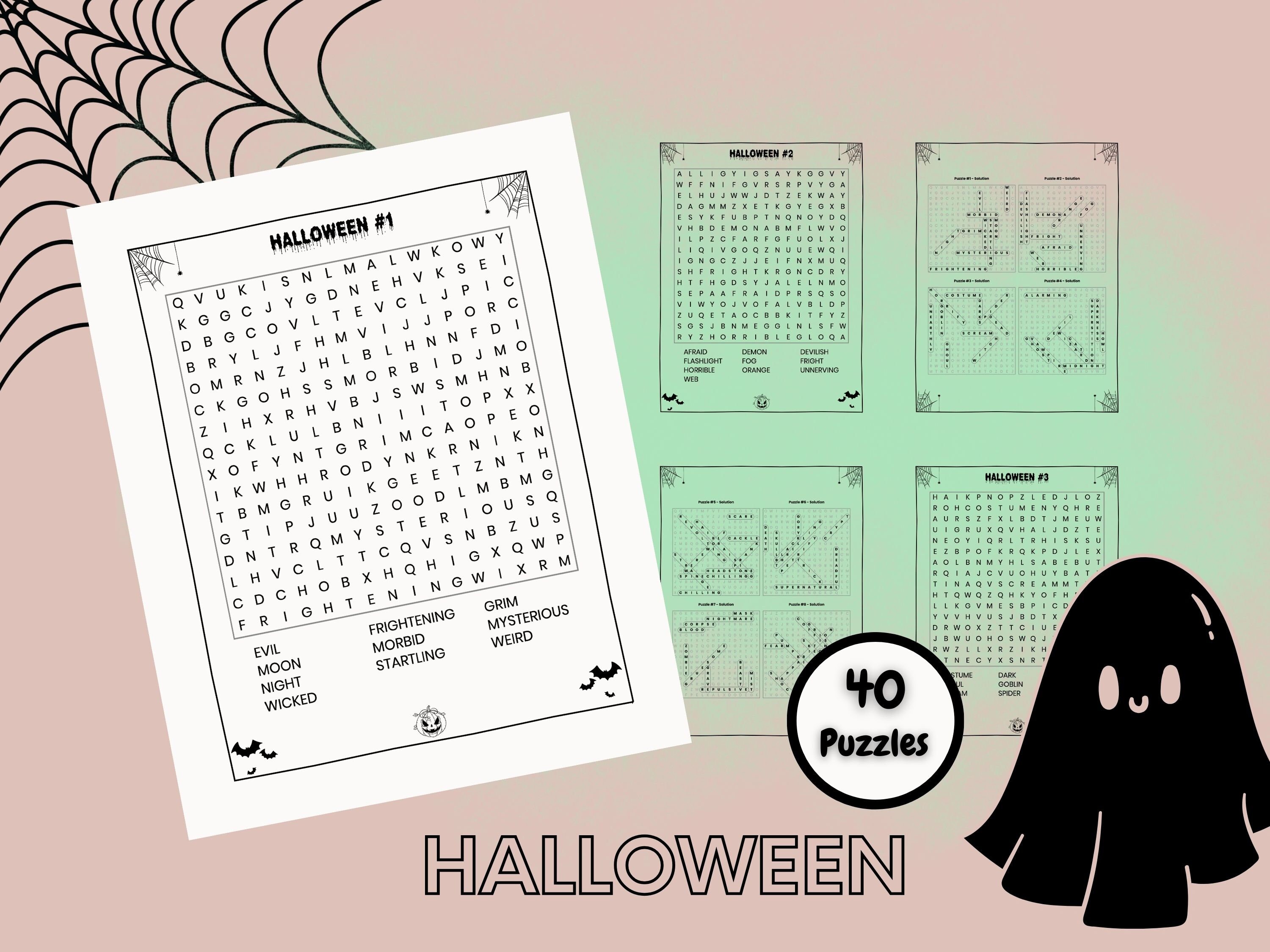 Word Search Puzzle Halloween Word Search Halloween Activity - Etsy