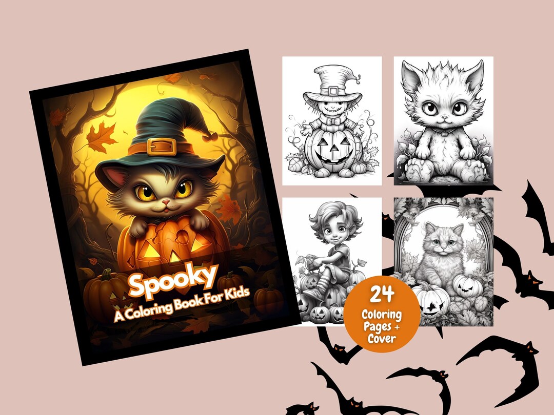 Spooky A Coloring Book for Kids, Halloween Coloring, Coloring Pages ...