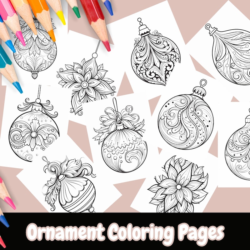 Adult Coloring Ornaments - Etsy