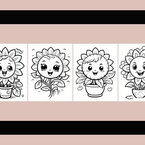 Kawaii Flower Coloring Pages for Kids, Kawaii, Coloring Book, Coloring ...