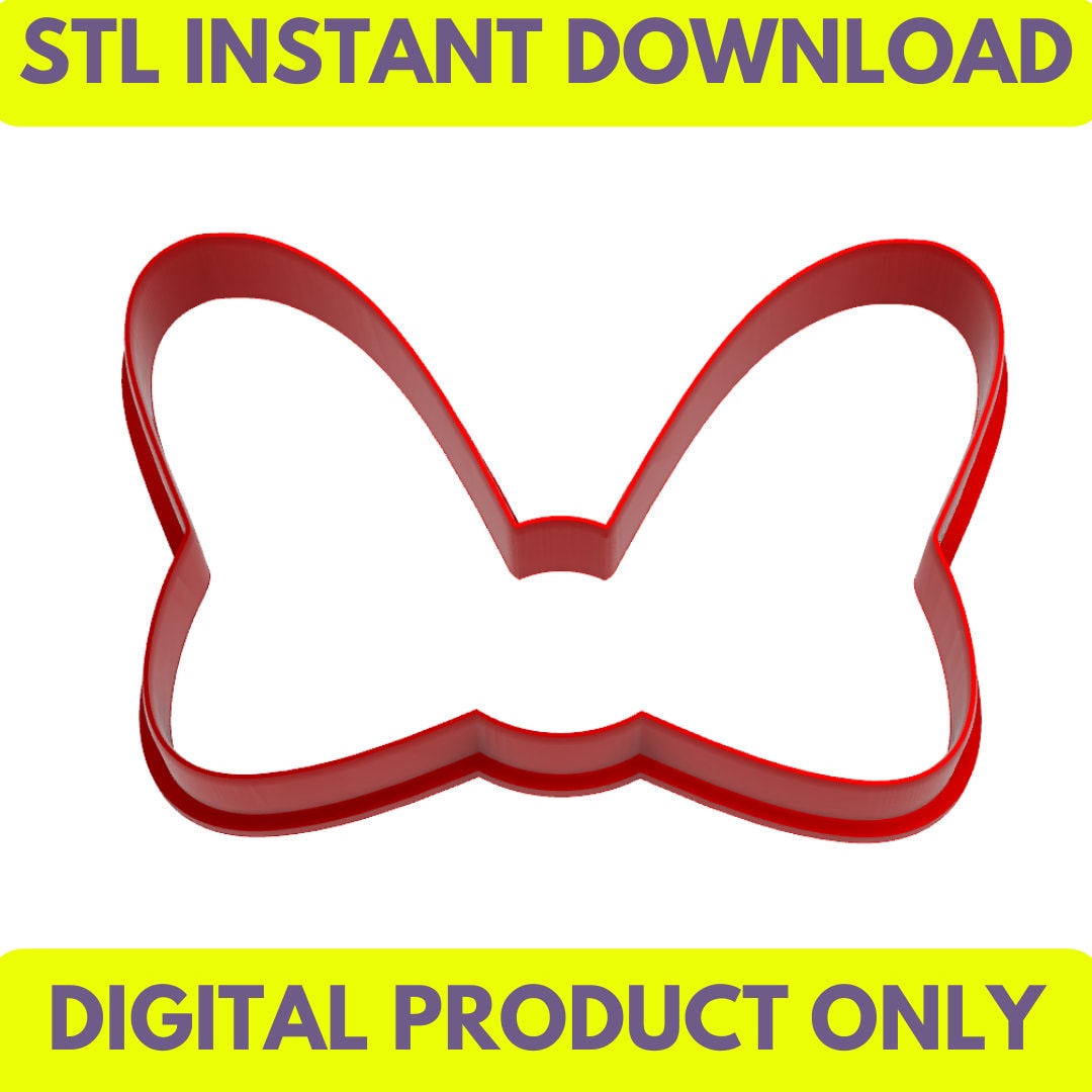 Minnie Mouse Bow Cookie Cutter STL File - Digital Download - Etsy