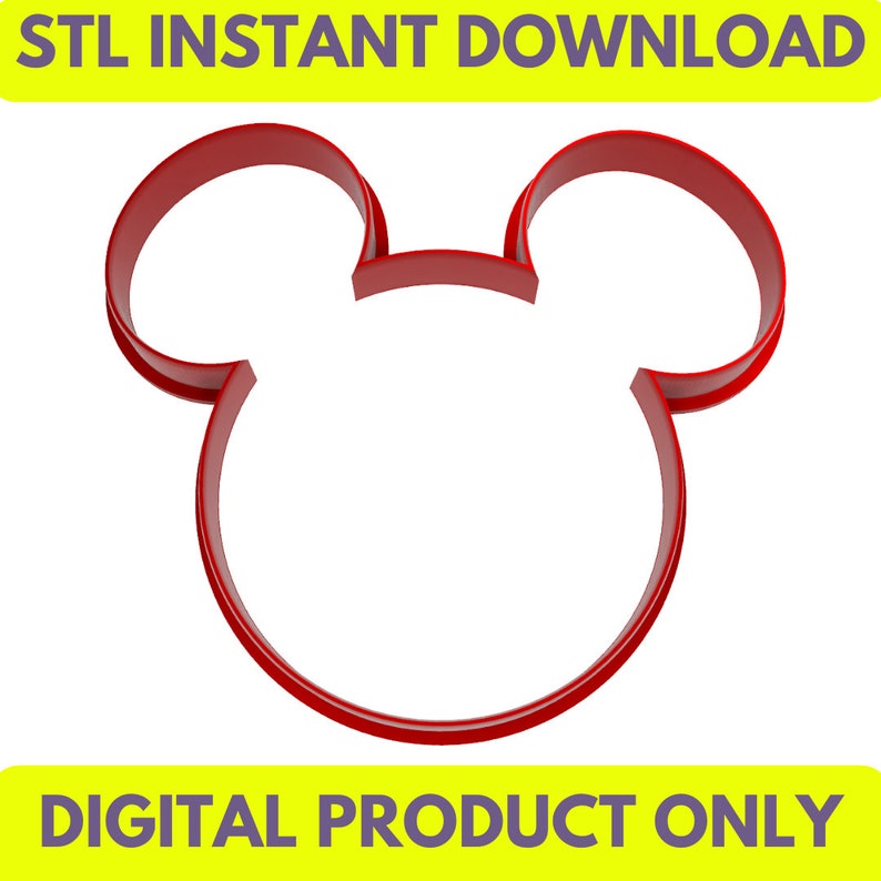 Mickey Mouse Cookie Cutter STL File - Digital Download - Etsy