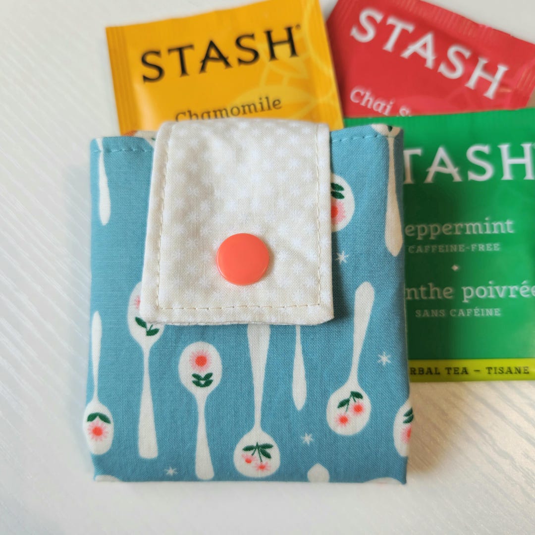 Blue Spoons Folding Tea Bag Wallet (tea Bag Holder With Snap) - Etsy