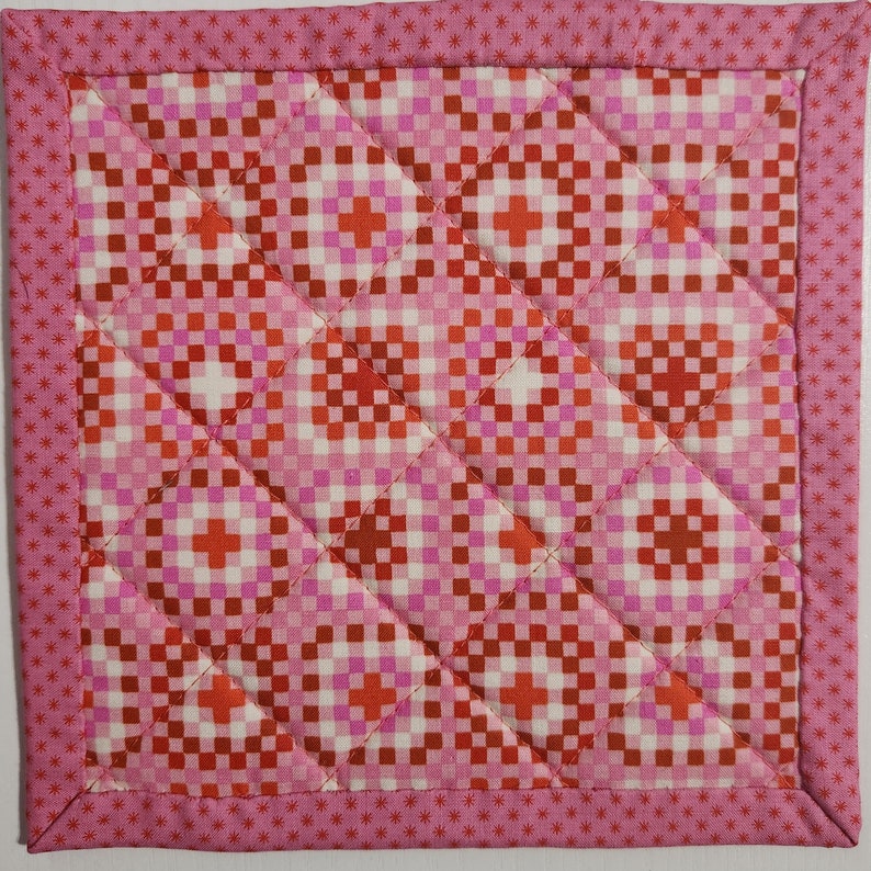 Polkadot Star and Granny Square Mug Rug Mini Quilt Coaster - Etsy