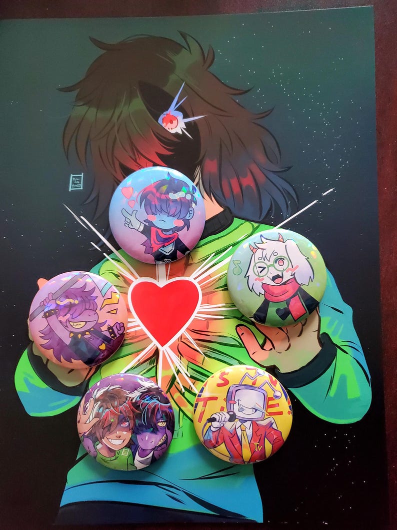Deltarune | 2.25 in Holographic Buttons - Etsy