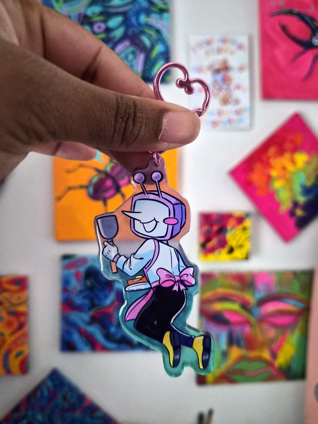 Tenna | Deltarune | Apron Rainbow Epoxy Keychain - Etsy