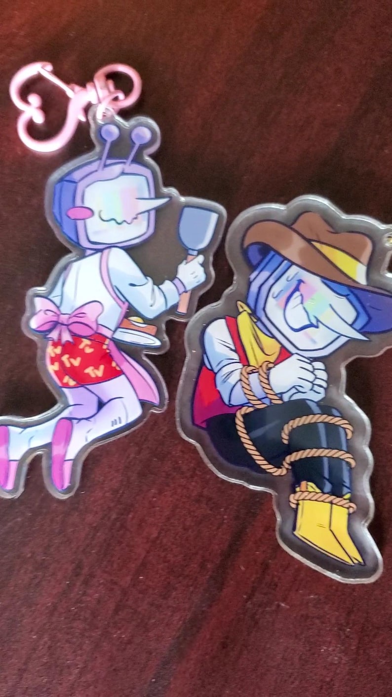 Tenna | Deltarune | Apron Rainbow Epoxy Keychain - Etsy