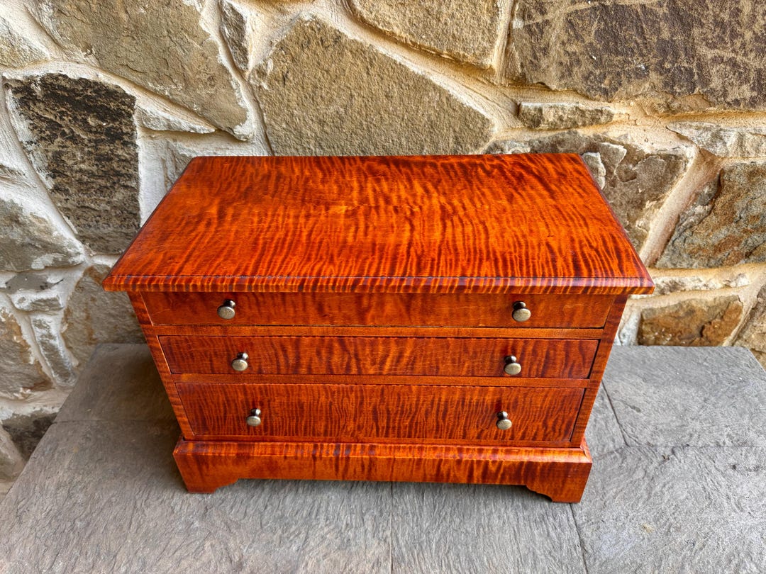 Curly Maple Jewelry Box With Hidden Drawer & Velvet Lining - Etsy