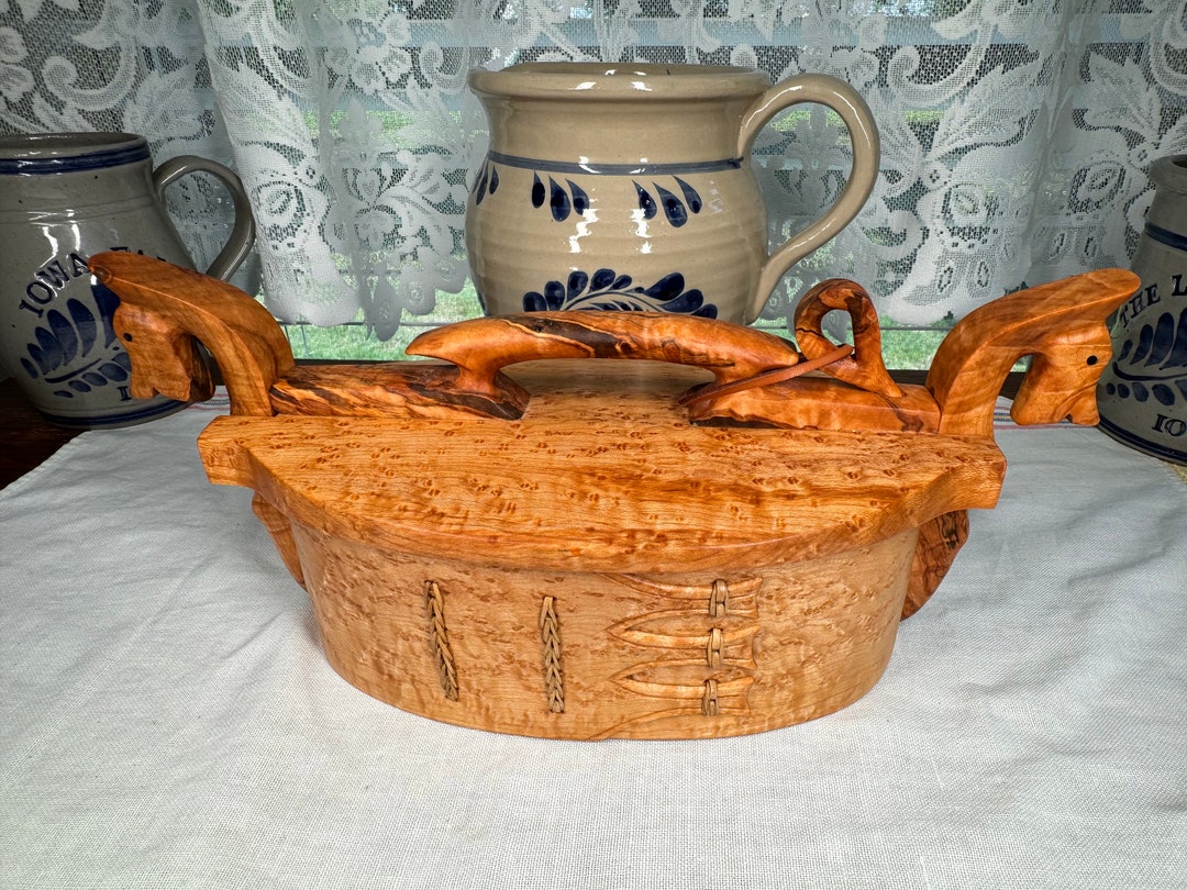 Handcrafted Norwegian Tine Bentwood Box - Traditional Scandinavian ...