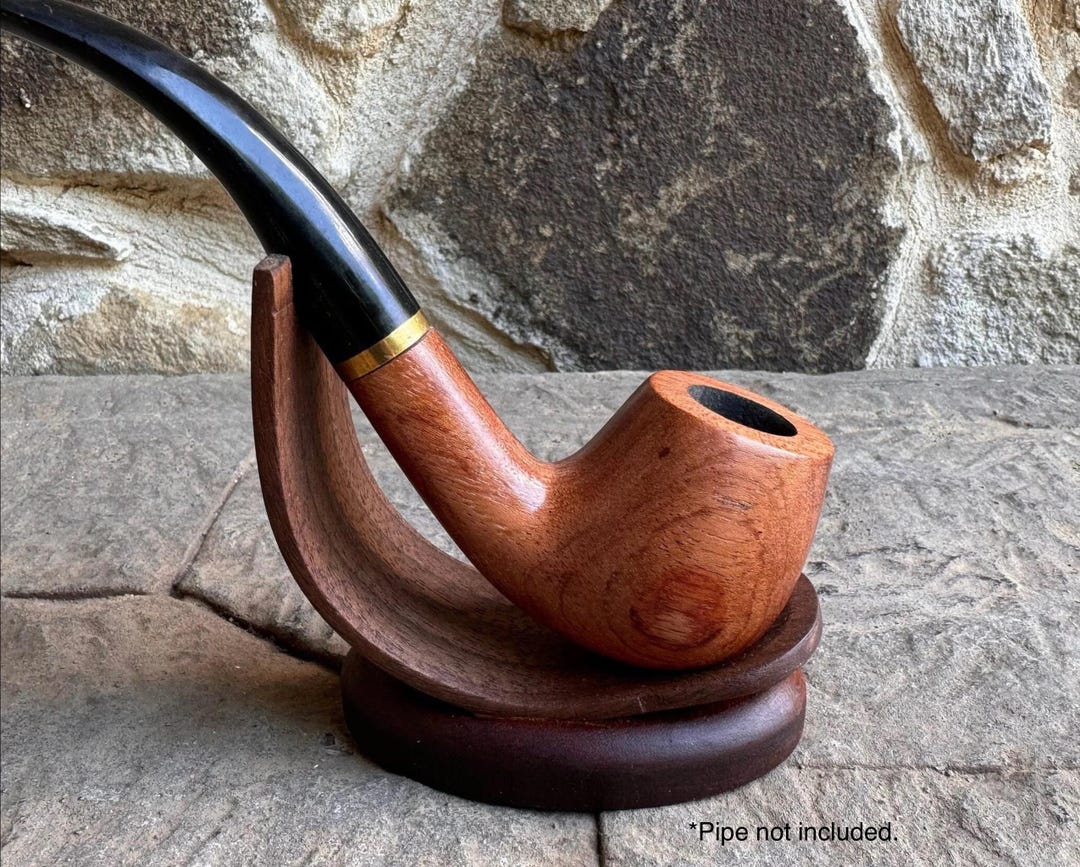 Wooden Pipe Stand/handmade Walnut Pipe Display - Etsy