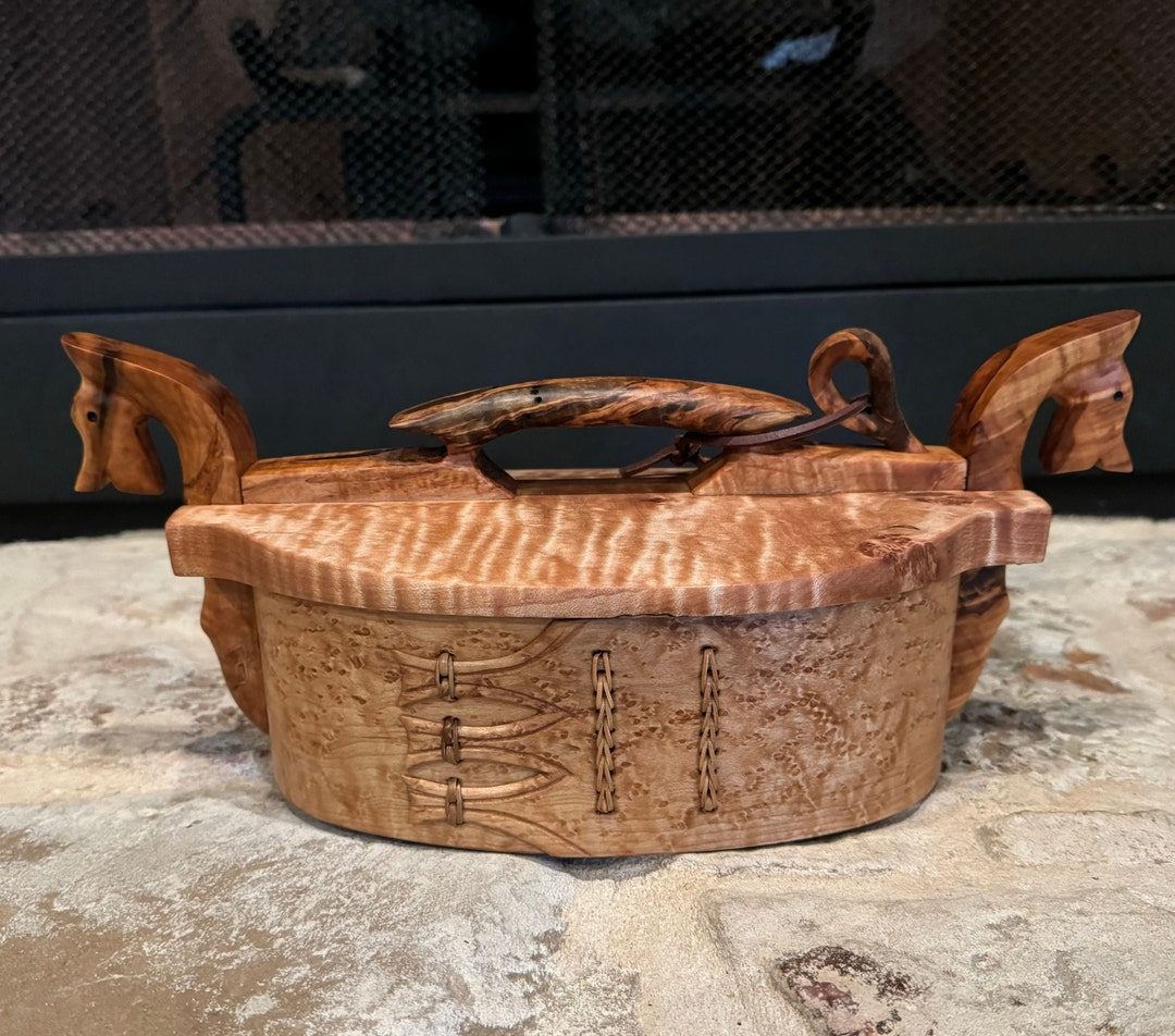 Norwegian Tine Bentwood Box, Norse Sewing Kit, Trinket Storage ...